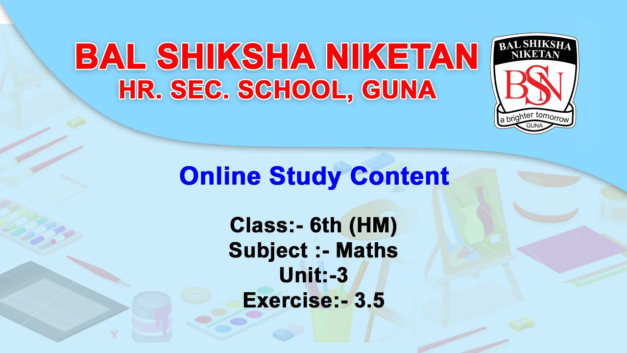 Class :-6th HM Maths Unit :- 3 Exercise-3.5 - YouTube