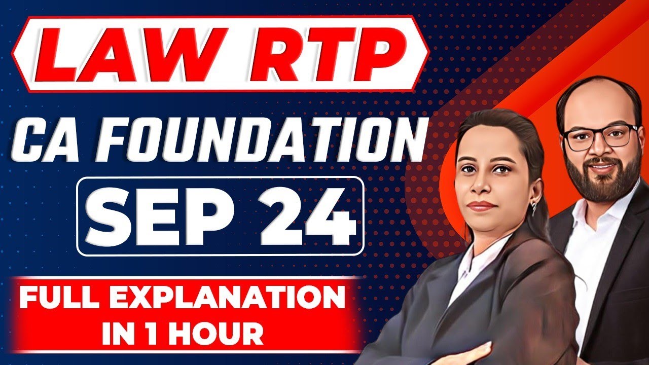 CA Foundation Sep 24 Law RTP | ICAI Law RTP 2024 | CA Foundation Law RTP Sep 24 | ICAI Exam ...