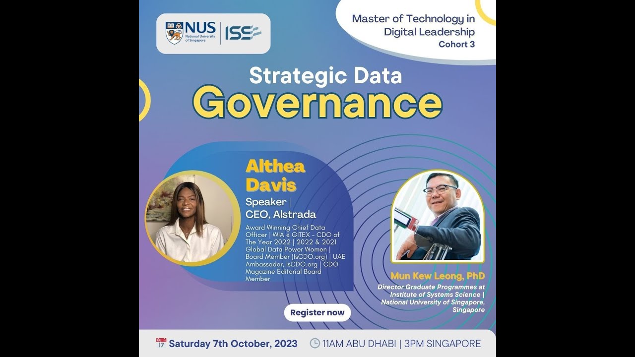Althea Davis NUS Lecture on Strategic Data Governance - YouTube