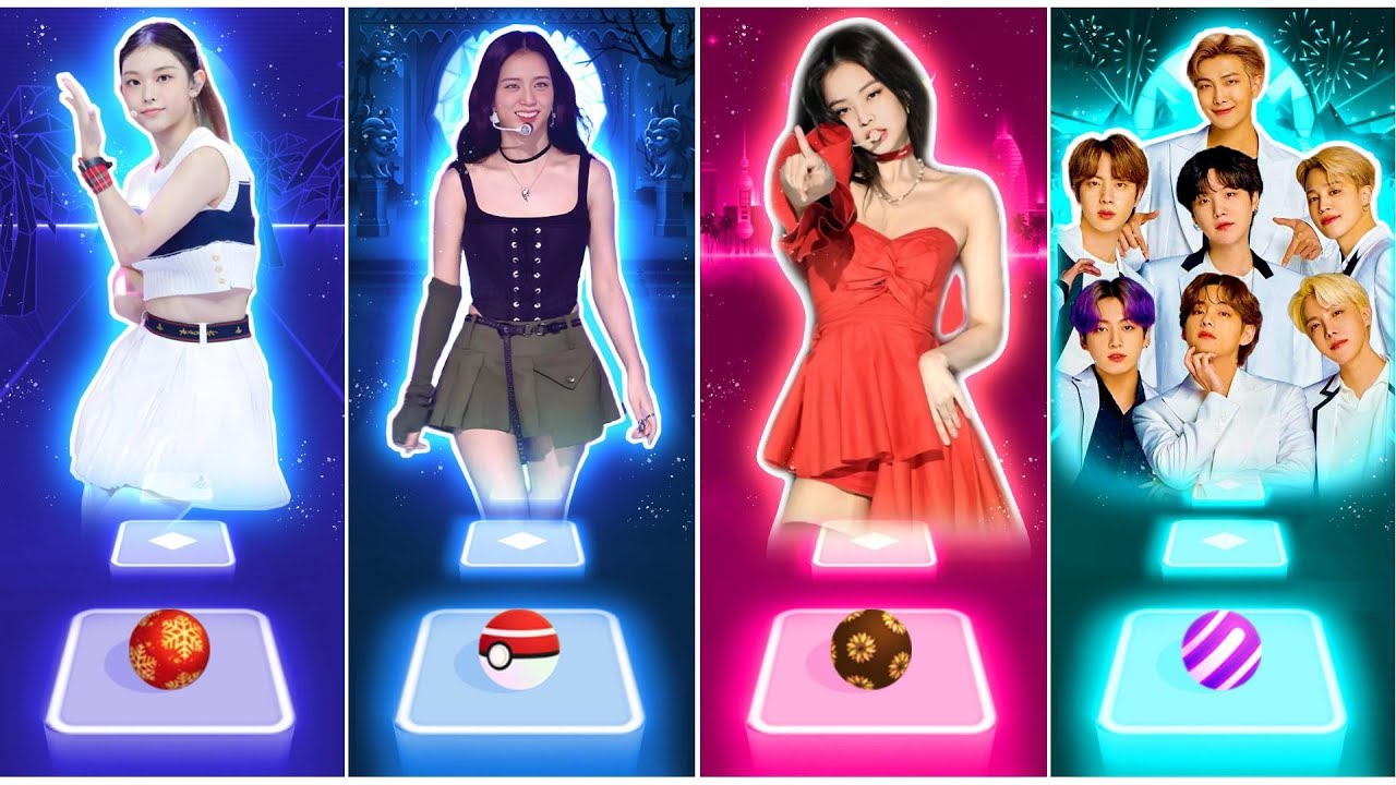 Super Shy NewJeans VS Pink Venom VS Jennie Solo VS BTS Dynamite Tiles ...