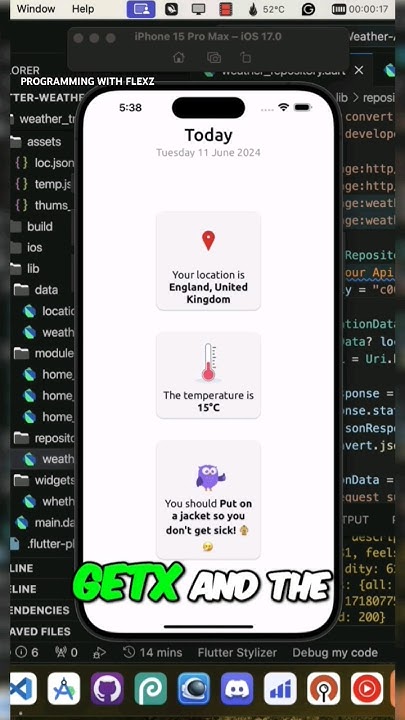 Build a Weather App in Flutter (GETX, Easy & Minimal) #shorts #flutter #coding - YouTube
