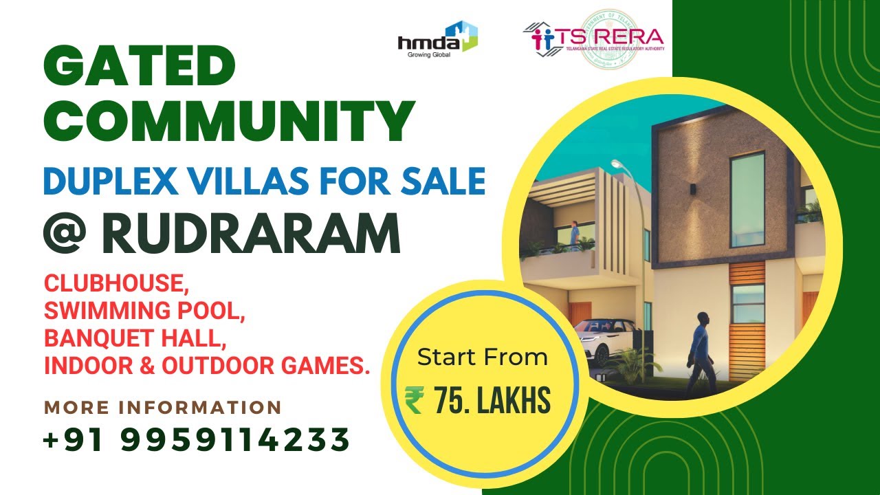 HMDA | RERA APPROVED | 3BHK FULLY GATED COMMUNITY VILLAS @RUDRARAM ...
