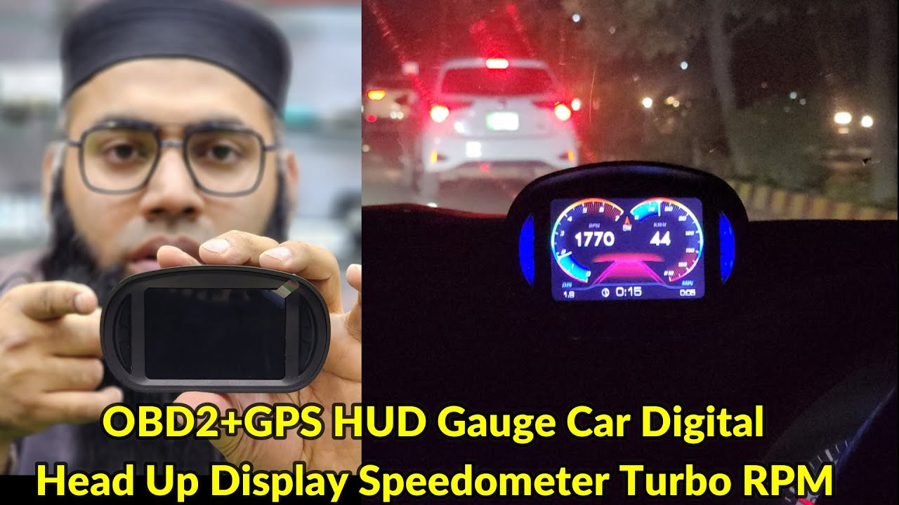 OBD2+GPS HUD Gauge Car Digital Head Up Display Speedometer Turbo RPM ...