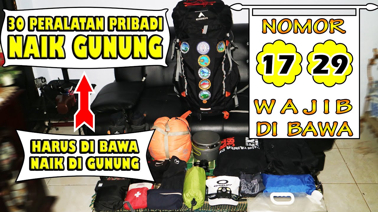 REVIEW 30 PERALATAN PRIBADI WAJIB Naik Gunung | FUNGSI dan TIPS ...
