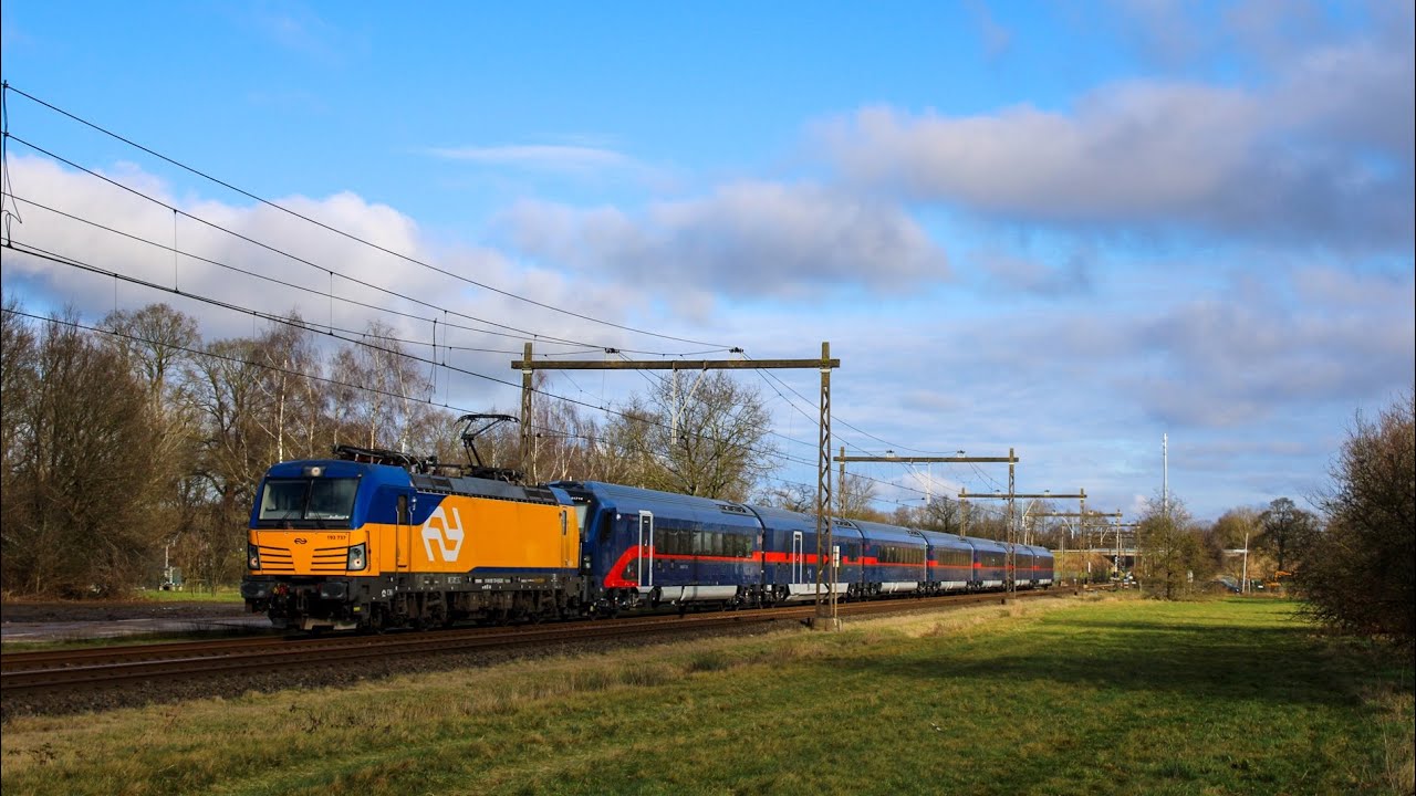 NS Vectron 193 737 met Nightjet 2.0 “DANI” door Wierden - YouTube