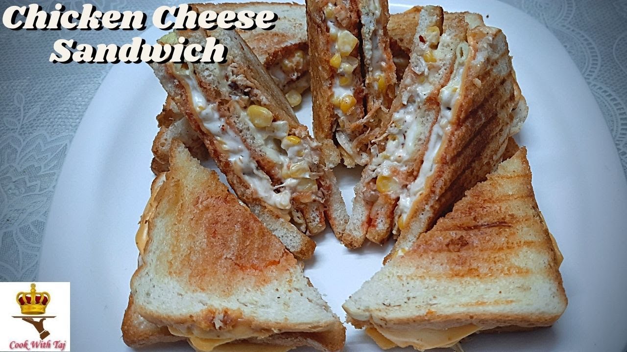 Chicken Sandwich Recipe | Chicken Cheese Sandwich | Cheese Sandwich ...