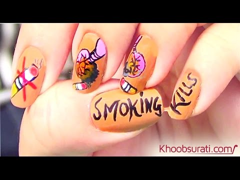 Anti Smoking Nail Art KhoobSurati.com