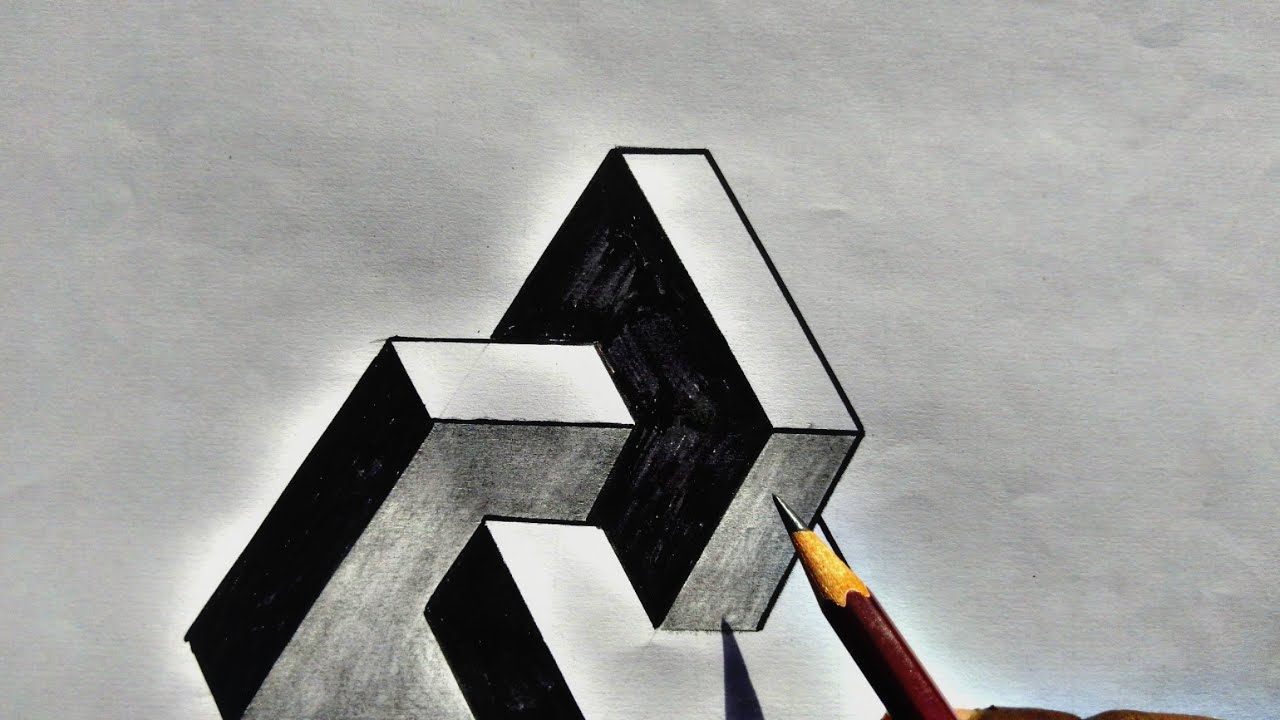 how to draw 3d geometric patterns easily ll👍 ️🔥💯#3ddrawing #3d #viral ...