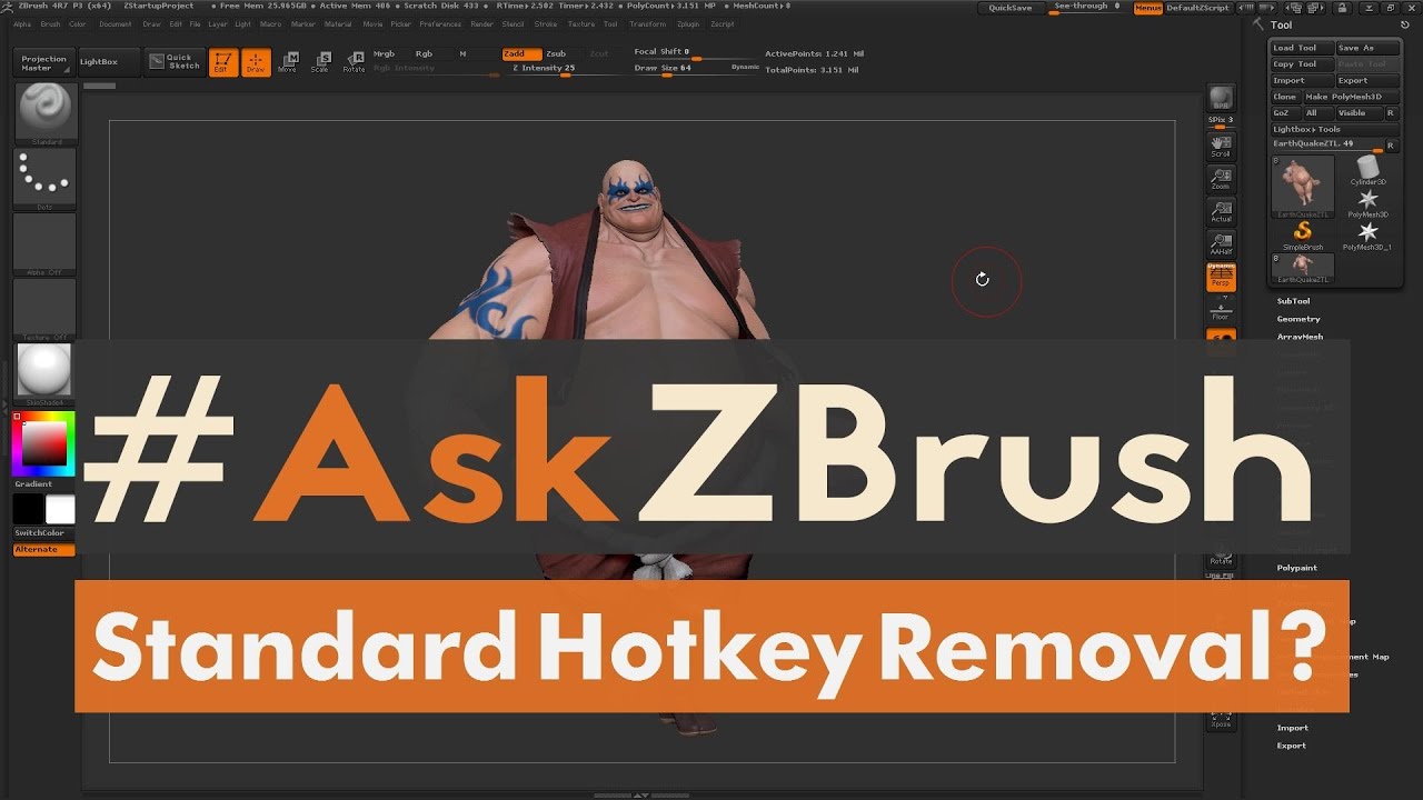 #AskZBrush: “How can I remove the Shift+R Hotkey from the BPR Render ...