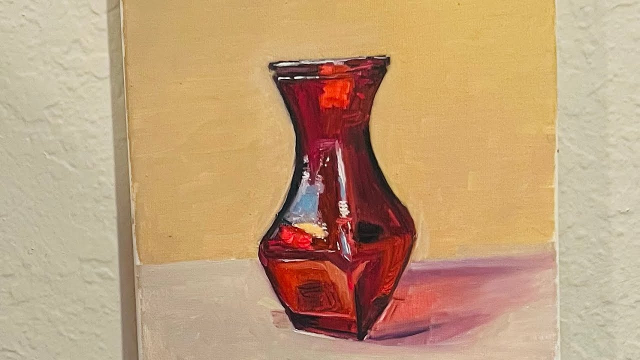 Red Vase/Oil Painting - YouTube