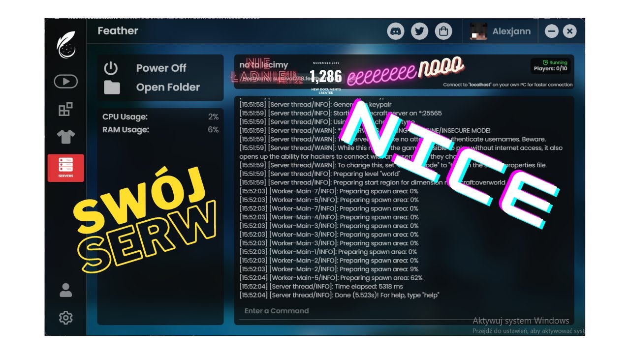 Jak zrobić swój własny serwer Minecraft (Feather Client) - YouTube