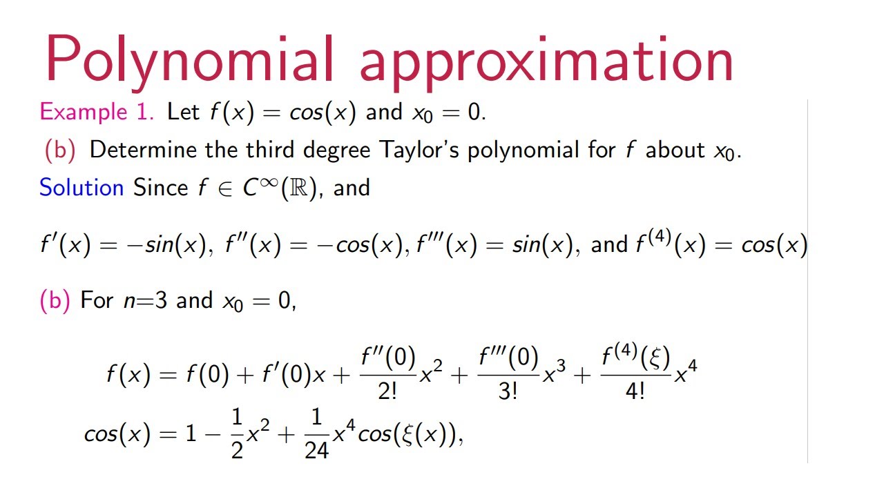 Polynomial Approximation with Taylor's Theorem in numerical analysis - YouTube