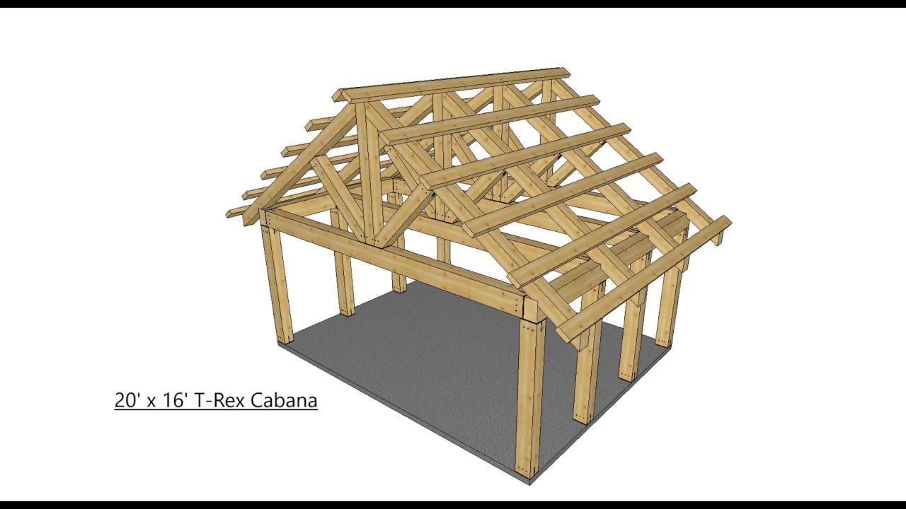 20' x 16' T-Rex Post and Beam Cabana 360-3D Walkthrough - YouTube