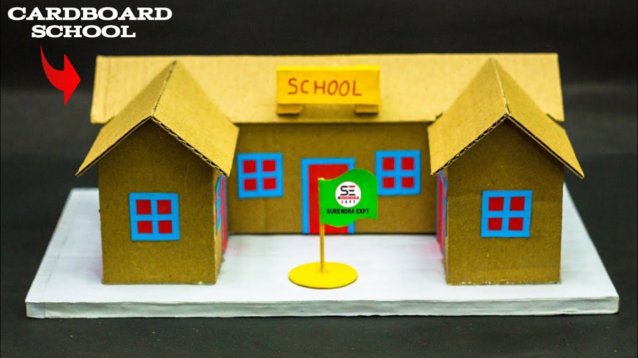 How to make SCHOOL Model from CARDBOARD | Cardboard School model ...