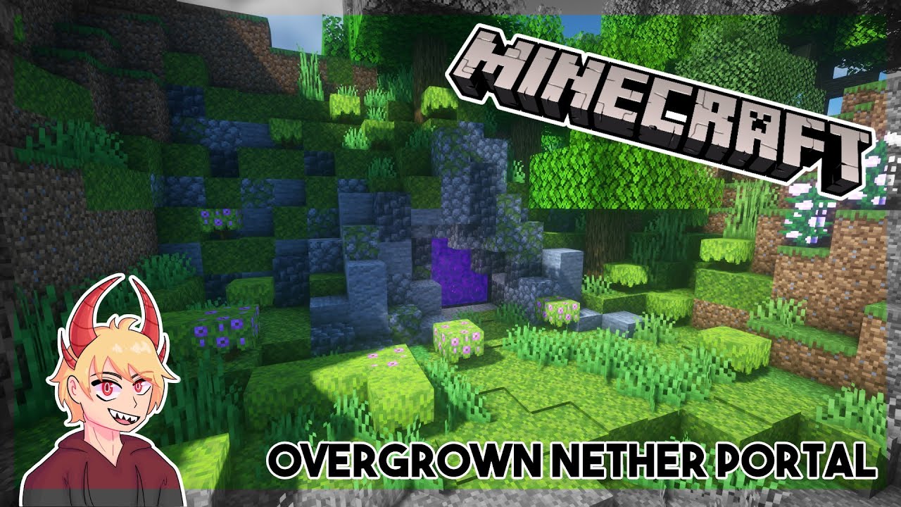 Minecraft: Overgrown Nether Portal Tutorial - YouTube