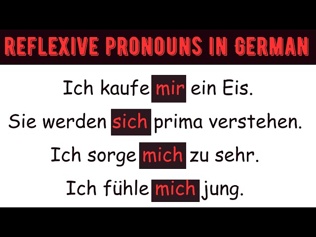 Reflexive Pronouns German Exercises