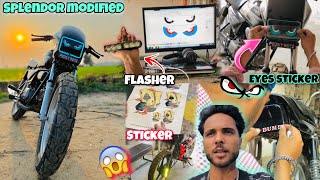 Splendor Headlight Modified 😱 || Angry Eyes Sticker👀 ... | Doovi