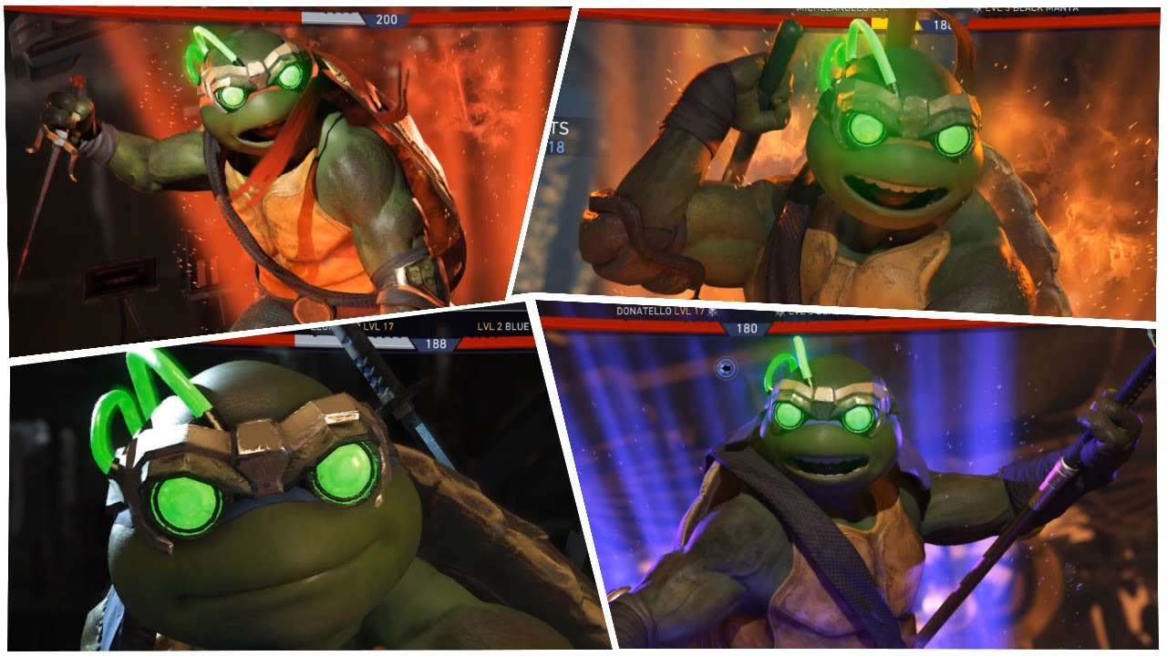 Injustice 2 - all TMNT Teenage Mutant Ninja Turtles gameplay - Part 2 ...