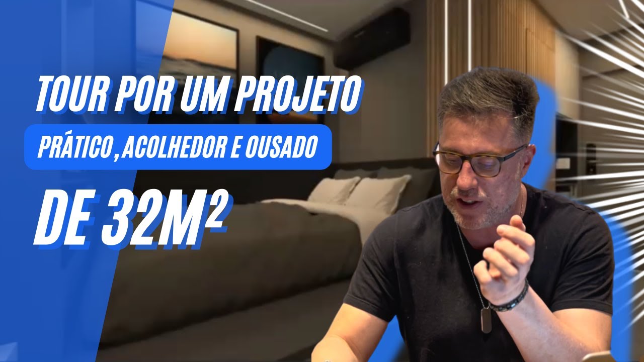 Tour por um projeto de studio de 32m² pratico, acolhedor e ousado - Projetos para studios - YouTube