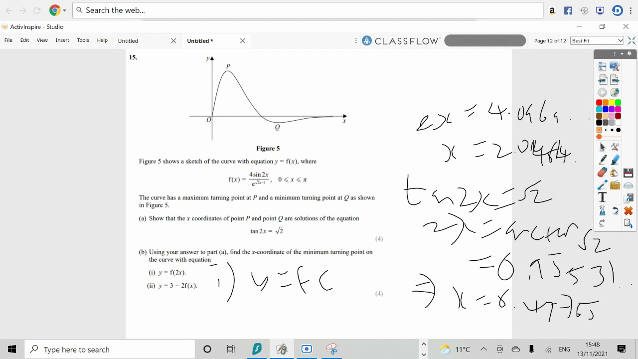 EDEXCEL A LEVEL SAMPLE ASSESSMENT MATERIAL P1 - Q15 Quotient Rule and ...