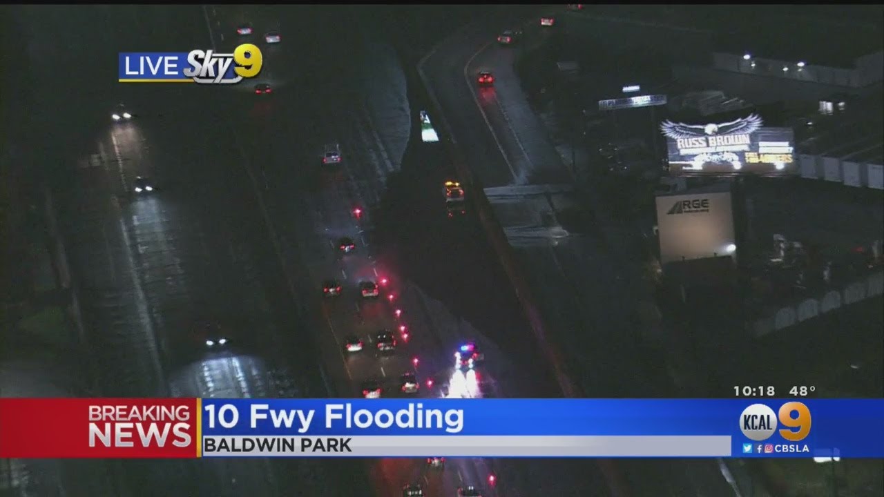 Some Lanes Of 10 Freeway Closed Due To Flooding - YouTube