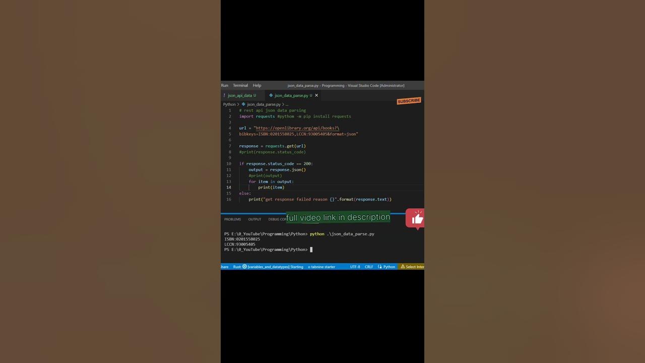 Learn This In Python Rest Api And Get Json Data Python Codeasbytes Youtube