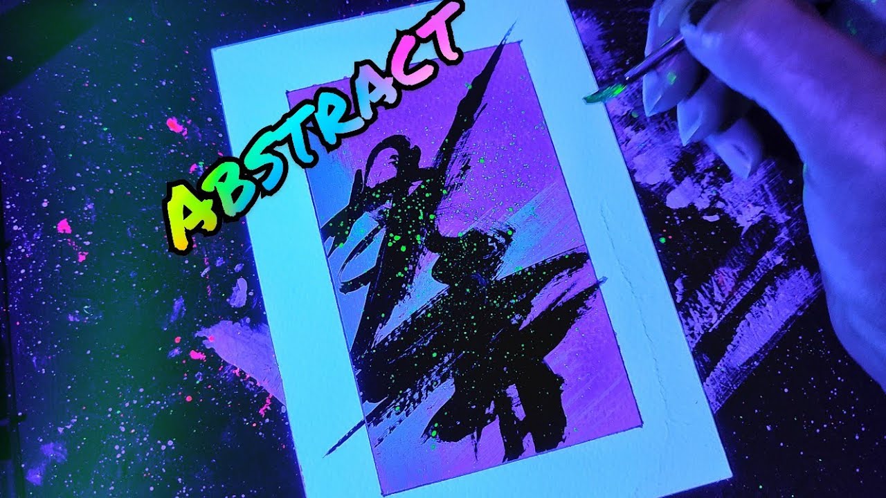 Blacklight Abstract Painting - Glowing UV Art with Neon Colors - YouTube