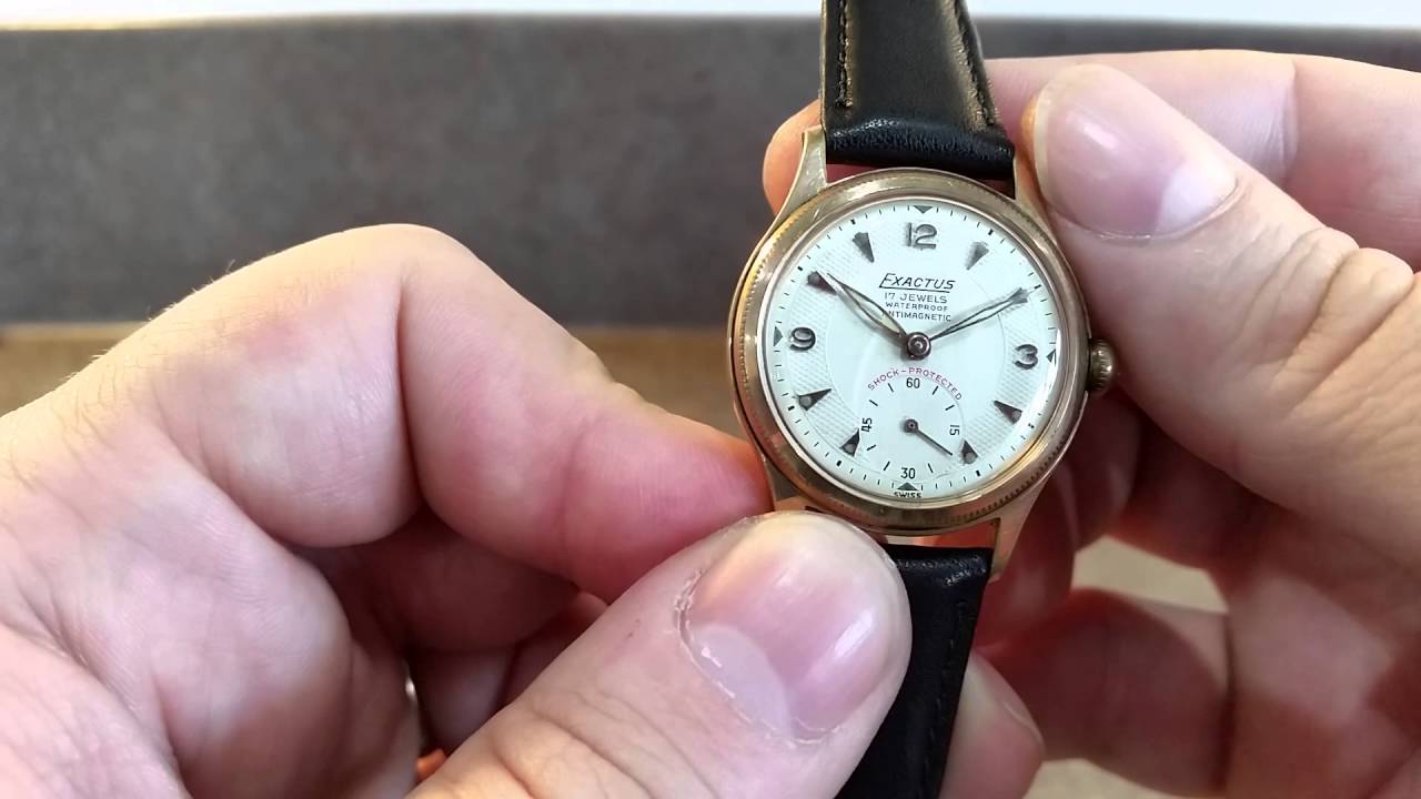 c1947 Exactus men's vintage watch with subseconds - YouTube