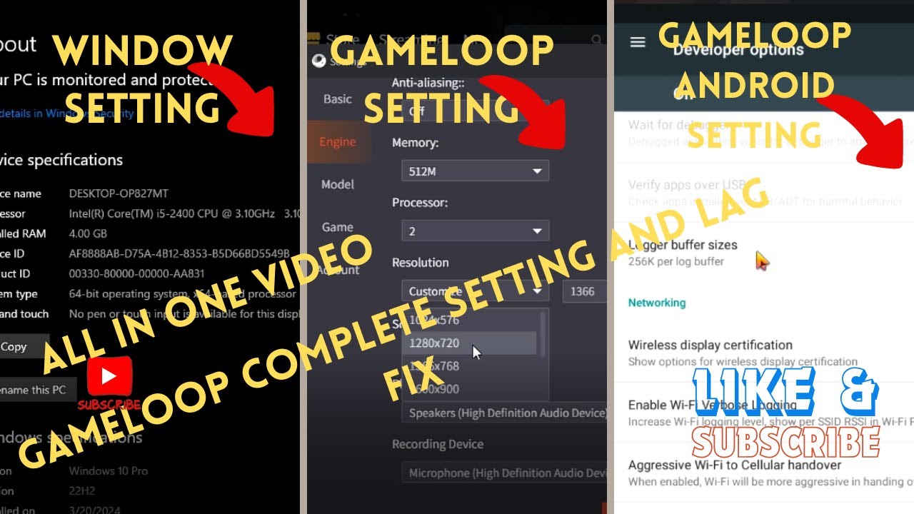 Gameloop complete setting and lagg fix ALL IN ONE (MK GAMING 160) - YouTube