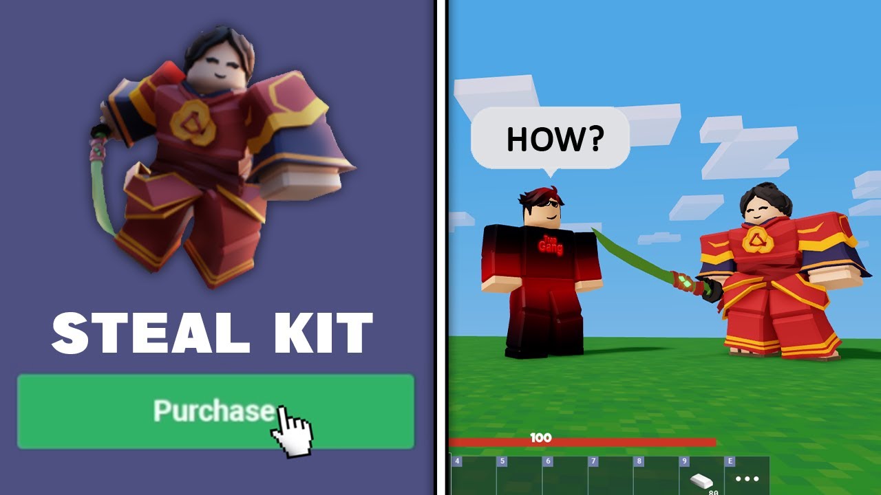 1v1 But My GIRLFRIEND Can *STEAL* KITS In Roblox Bedwars... - YouTube