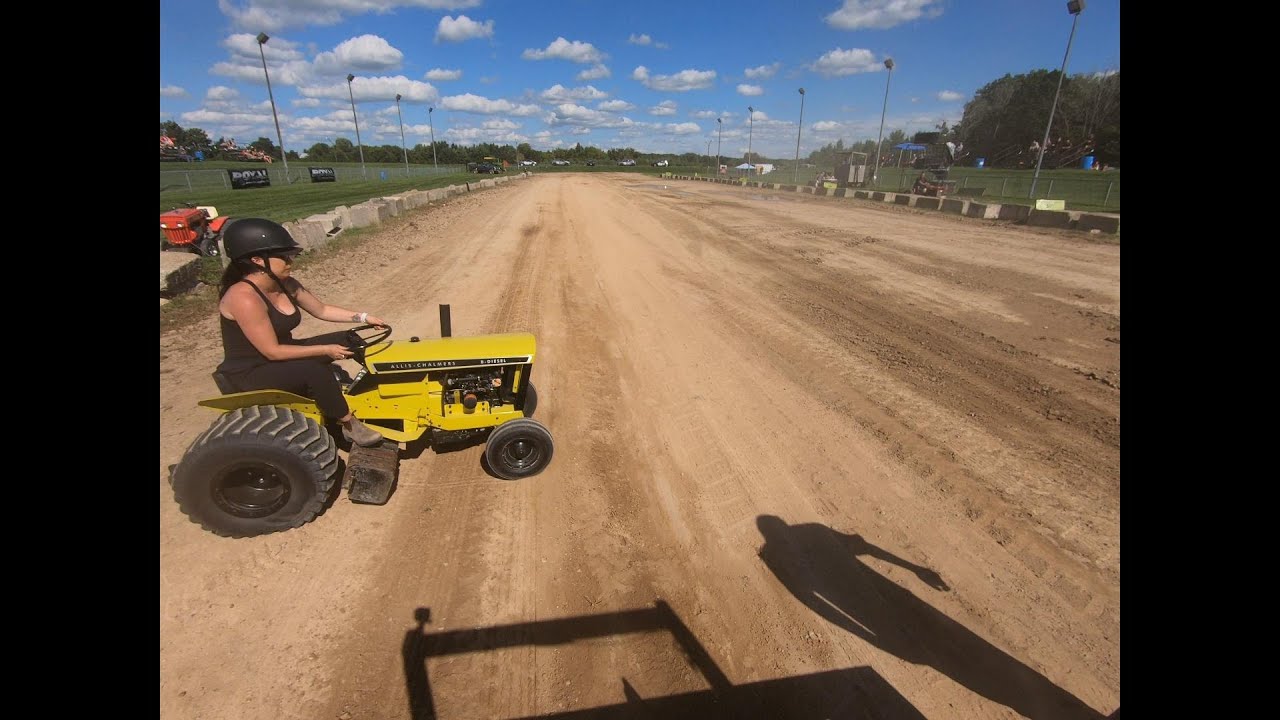 Orangeville fair 2024 Diesel open garden tractor pull - YouTube