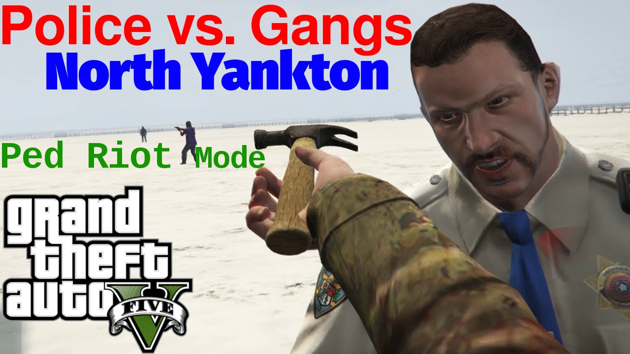 GTA V - Riot Mod: Police vs. Gangs @ North Yankton (Epic NPC War) - YouTube