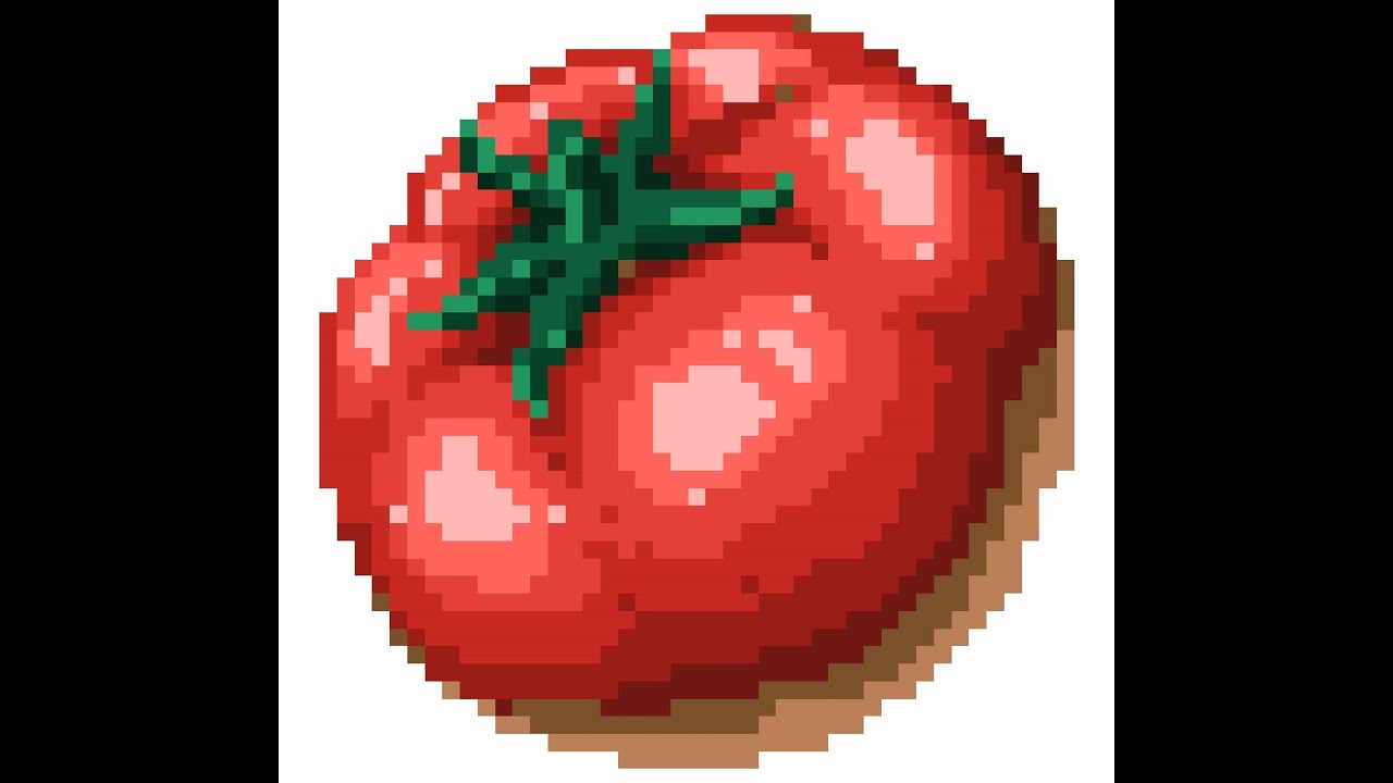 Relaxing pixel art tomato - YouTube
