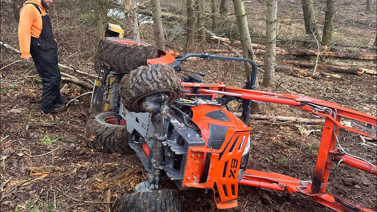 Recovering my tipped Kubota BX23s tractor - YouTube