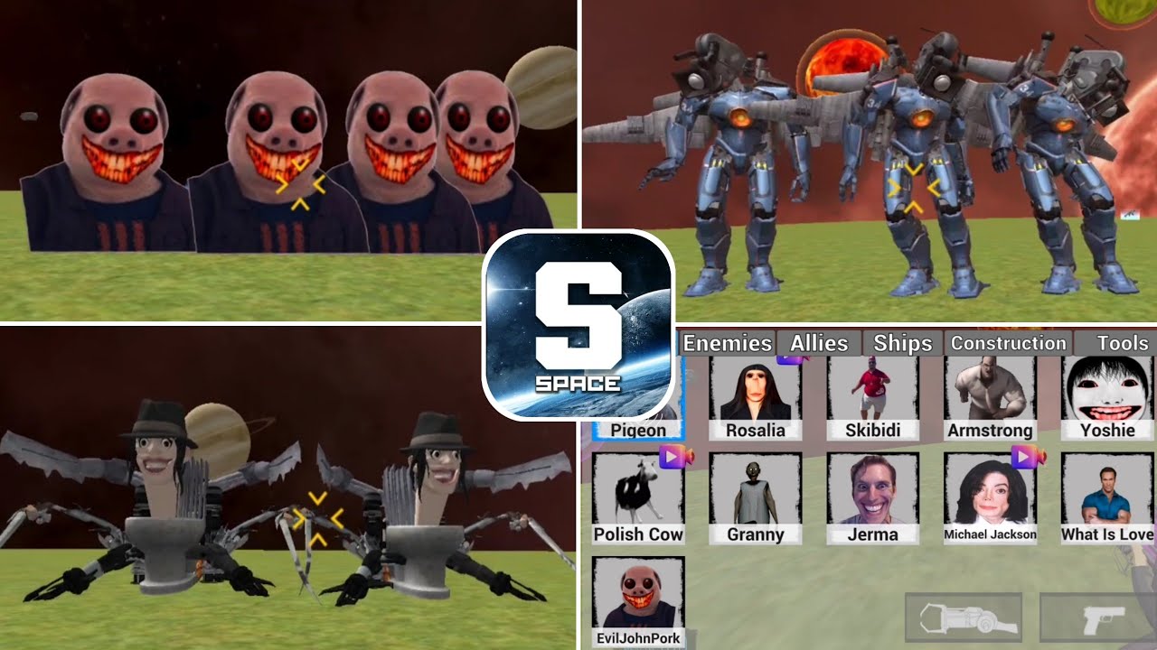 NEW UPDATE MOD EDITOR SANDBOX IN SPACE • Evil John Pork, Jackon, Solar ...