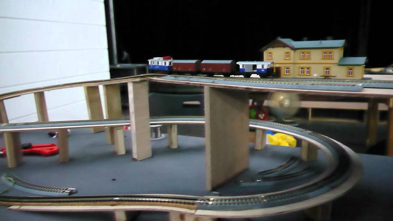 N scale rack rail 50cm X 110 cm layout - YouTube