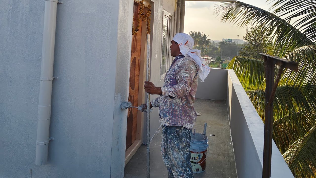 Live Painting Time! Ghar Ke Bahar Grey Color Ka Magic Roller Aur Brush ...