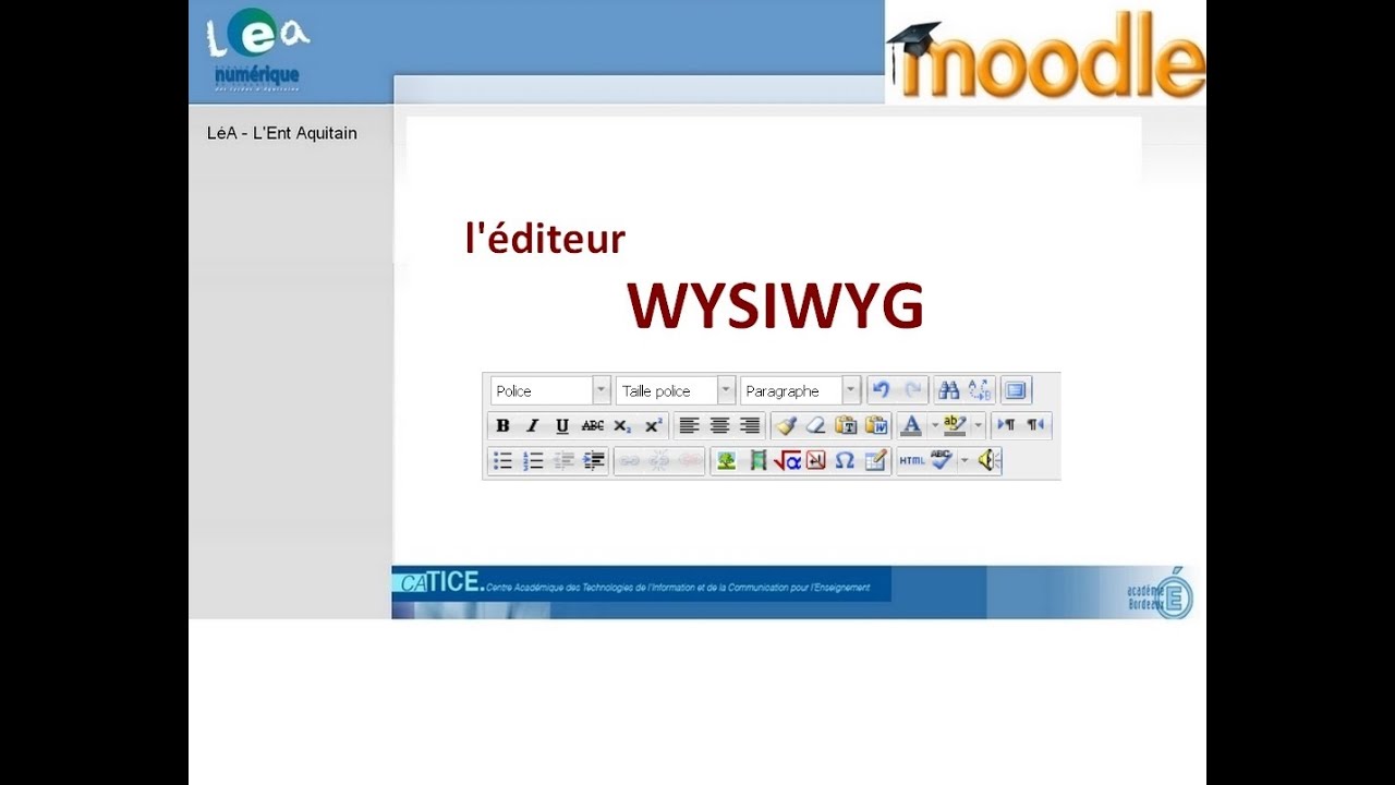 Moodle - Editeur WYSIWYG - YouTube