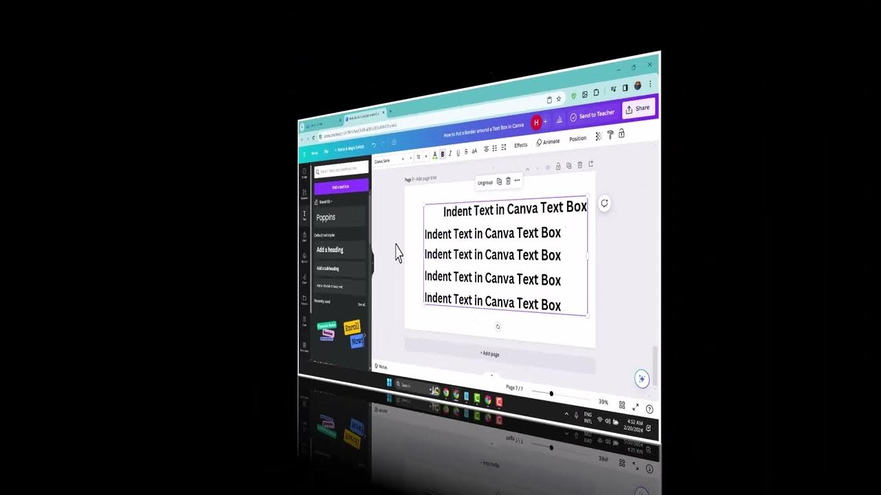 How to Indent Text in Canva Text Box - YouTube