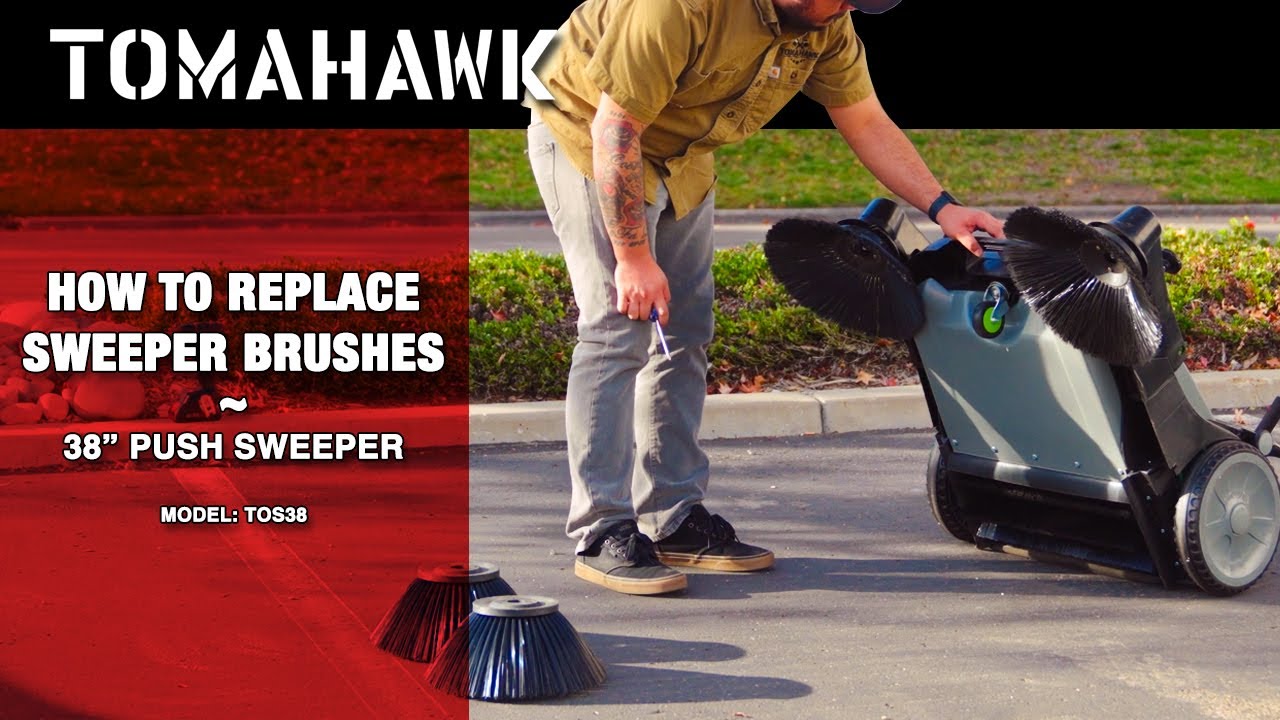 How to Replace Tomahawk Push Sweeper Brushes - YouTube