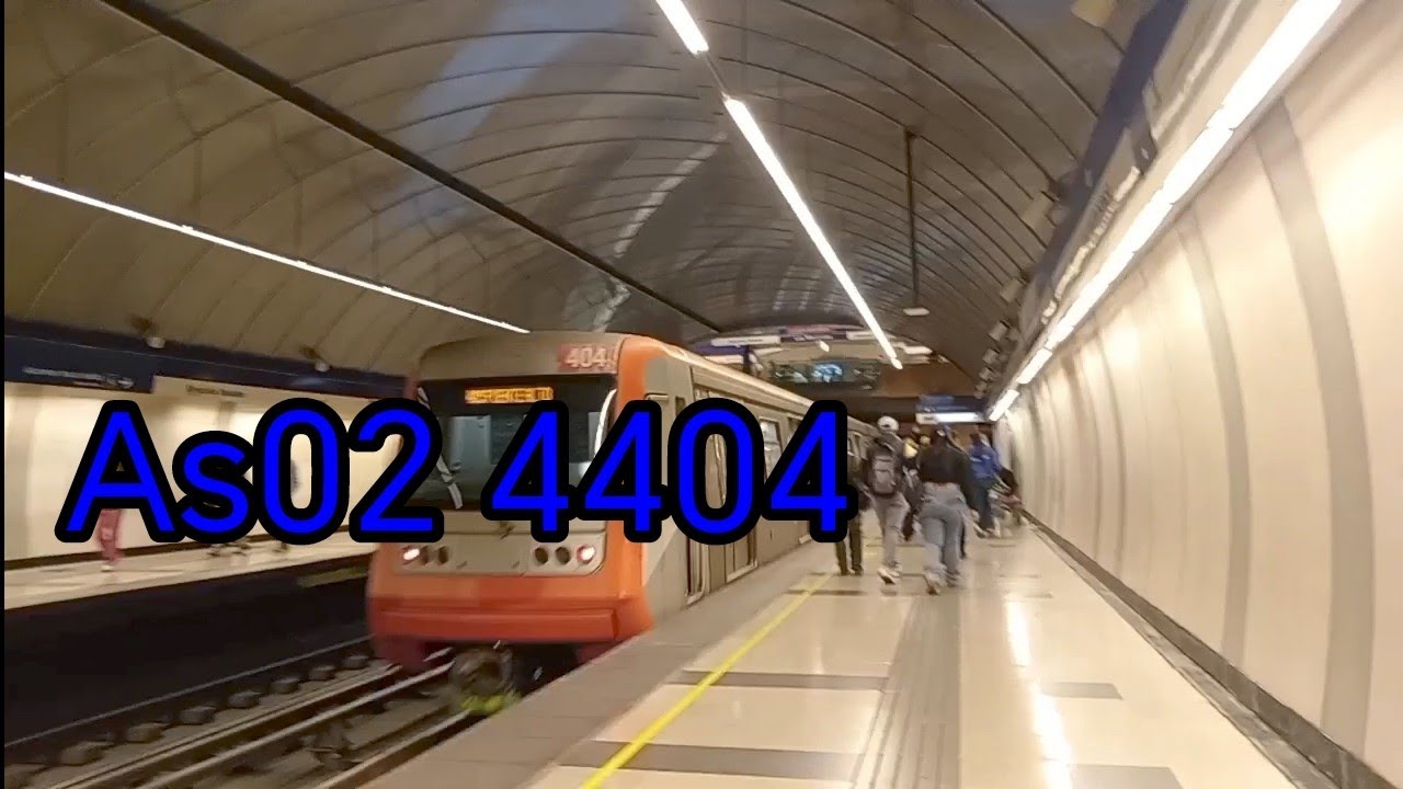 Viaje en el as02 4404 del metro de Santiago línea 4 hasta las mercedes ...
