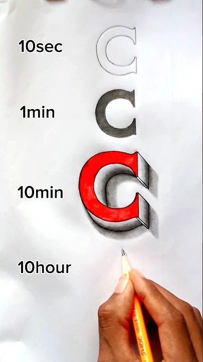 C letter 3d drawing art | How to draw 3d C letter #shorts # ...