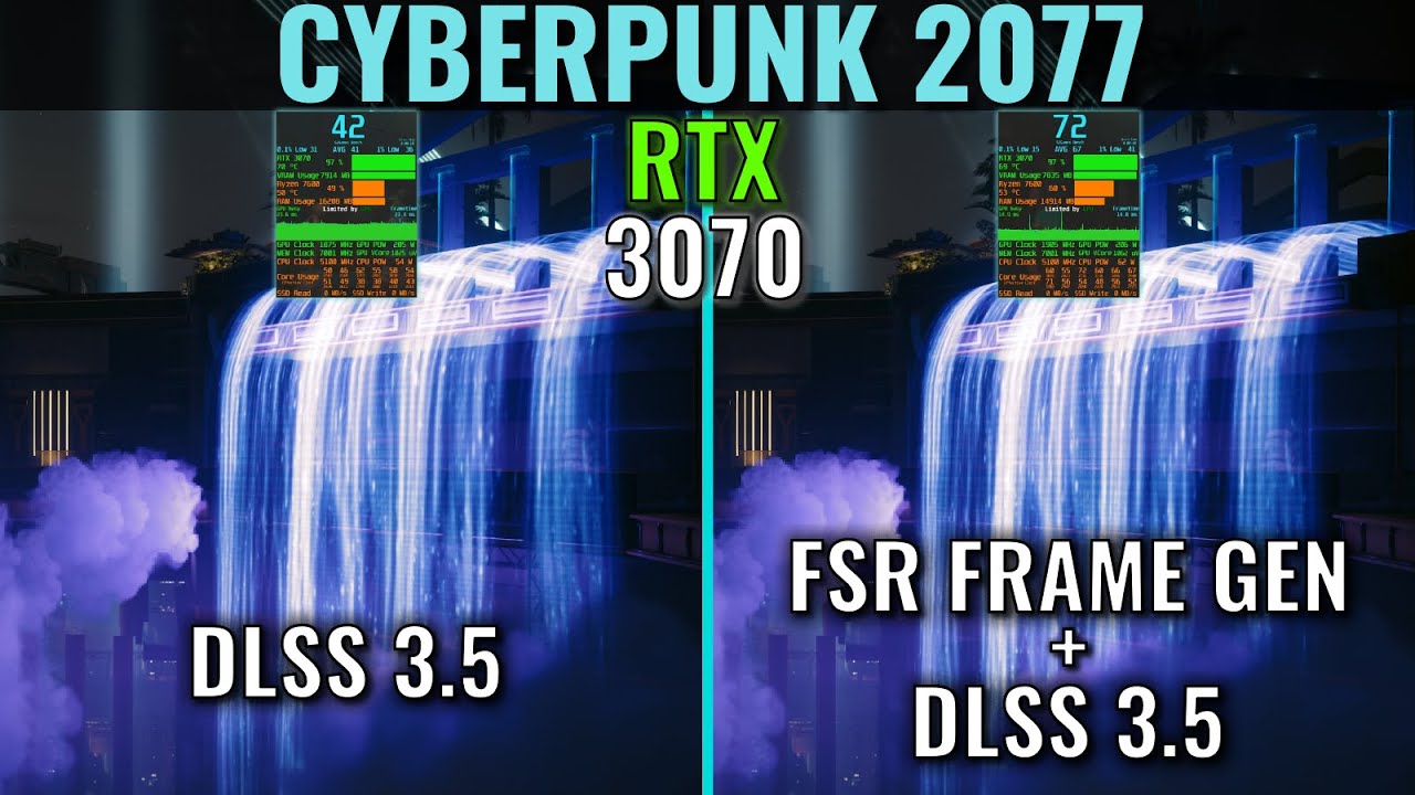 FSR 3 Frame Generation Mod with DLSS 3.5 - Cyberpunk 2077 - RTX 3070 ...