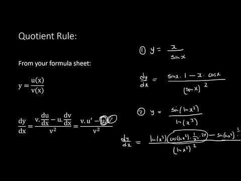 Differentiation Quotient Rule (MATHEMATICS N5) - YouTube