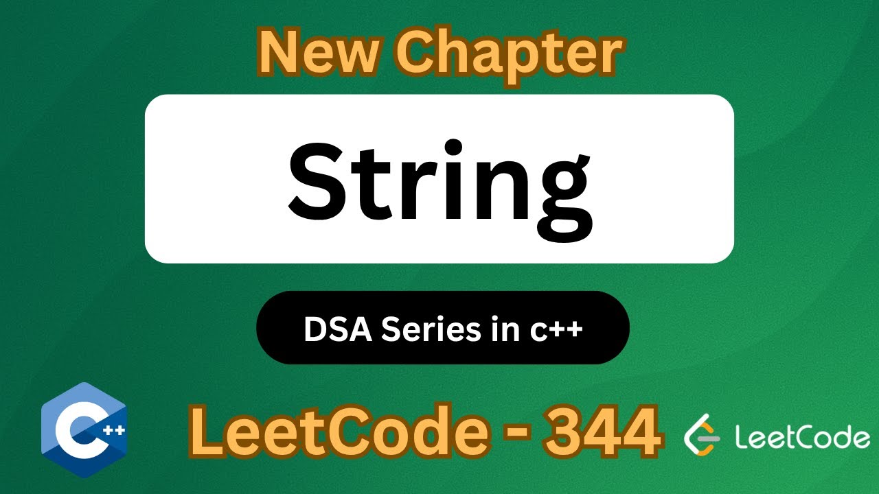 String & Character Array in c++ 🔥 | LeetCode 344 Reverse String Explained Easily! - YouTube
