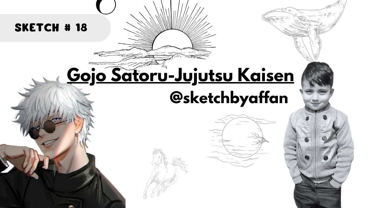 How To Draw Gojo Satoru | Step by Step Gojo Jujutsu Kaisen Sketch ...