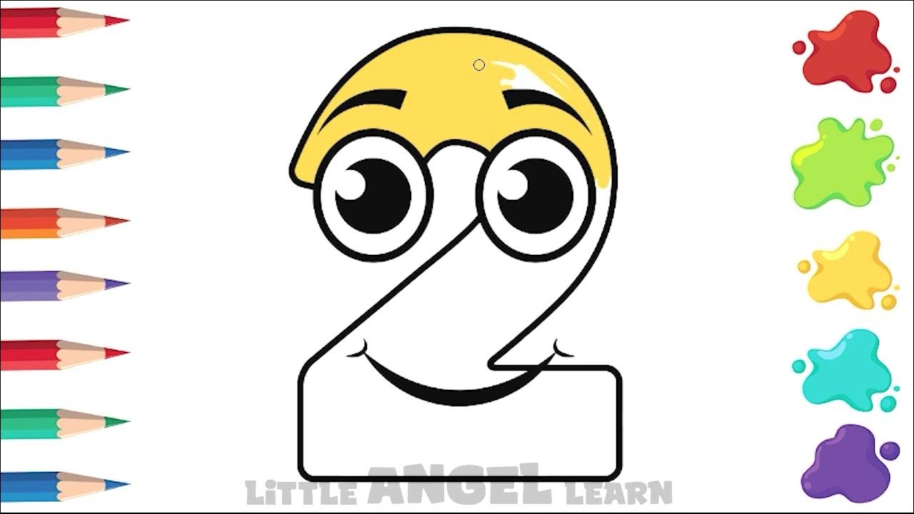 How To Draw Number 2 | Counting | Math Drawing | Preschool | Toddler ...