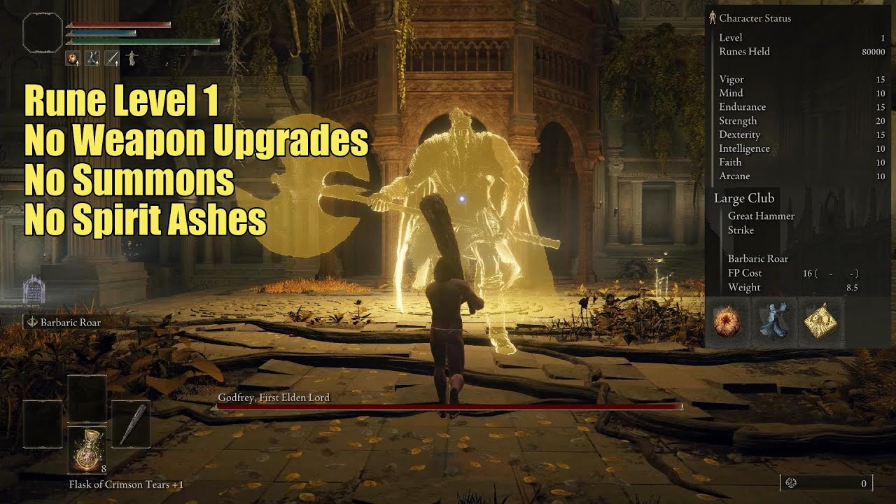 Elden Ring - Godfrey, First Elden Lord (Golden Shade) - Rune Level 1 ...