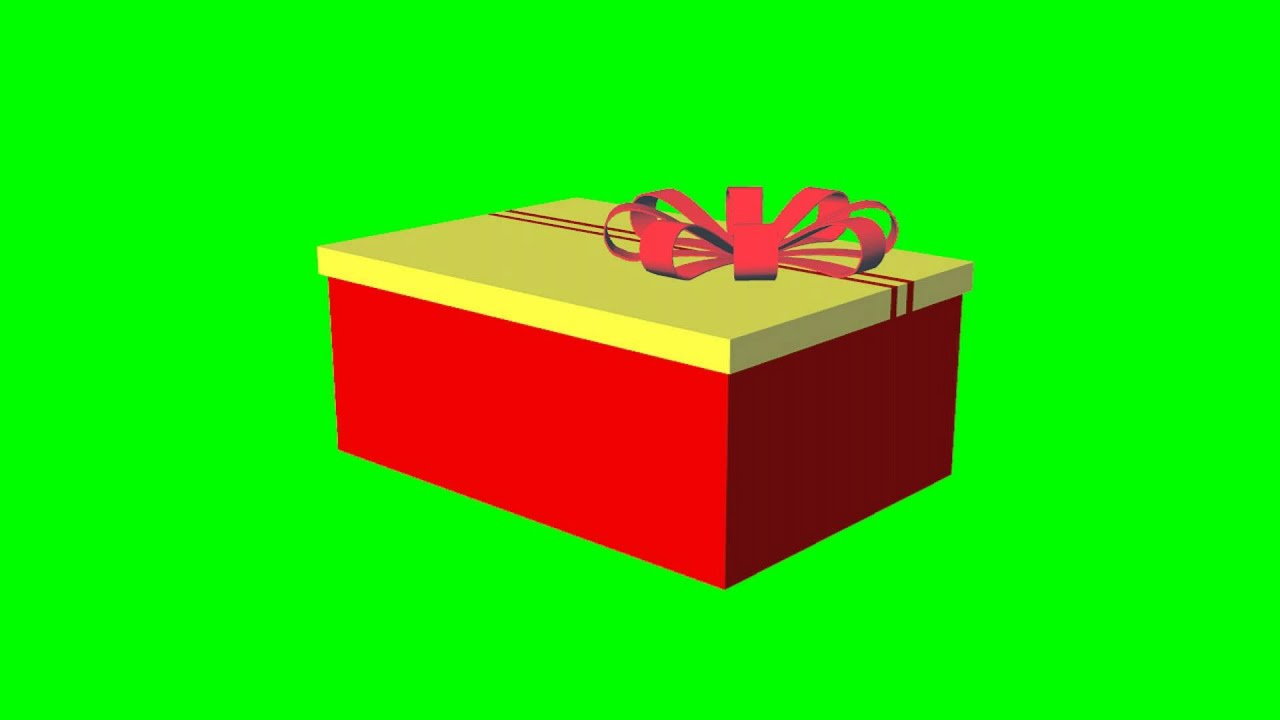 gift box red / yellow - green screen effect - YouTube