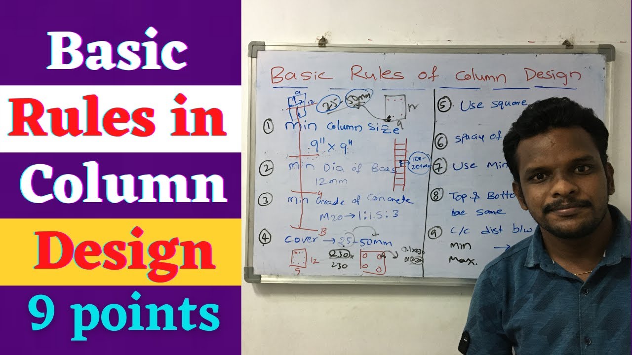 Basic rules in column design | Thumb rule of column design |civil ...